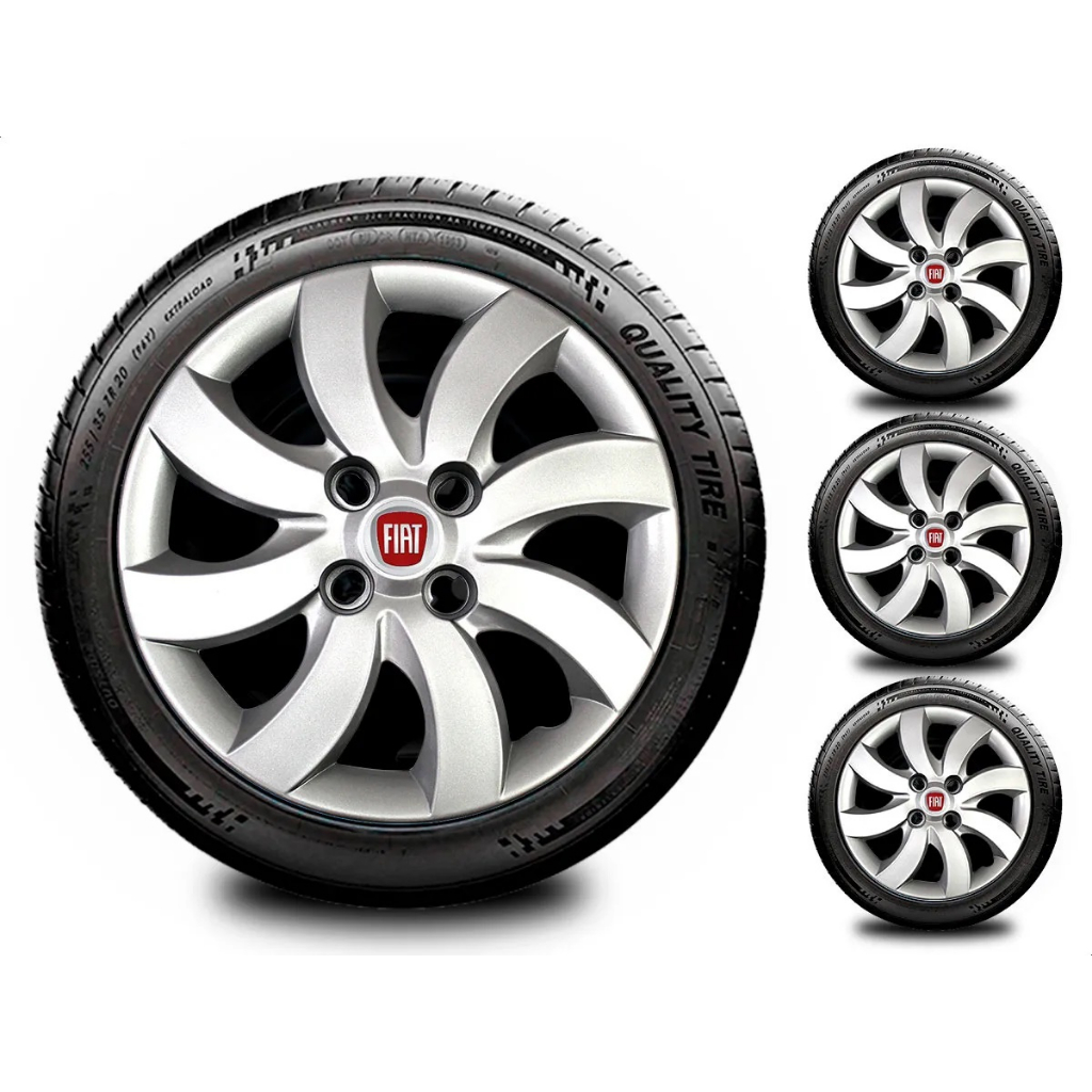 Jogo 4 Calota Aro 14 Fiat Palio Siena Uno Attractive | Shopee Brasil