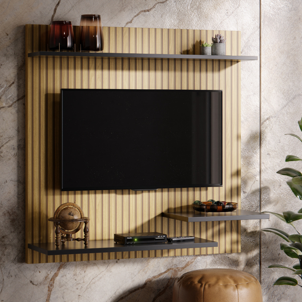 Painel Ripardo Tv 32" Polegadas Smart Plus Sala / Quarto Madri Cor RIpado / Preto | Shopee Brasil