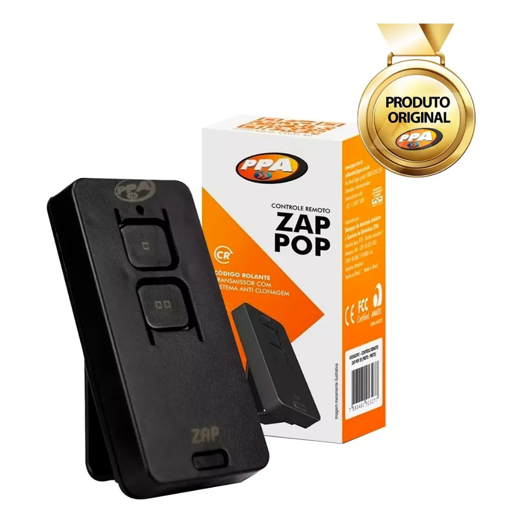 Controle remoto ppa Zap Pop 433,92MHZ | Shopee Brasil