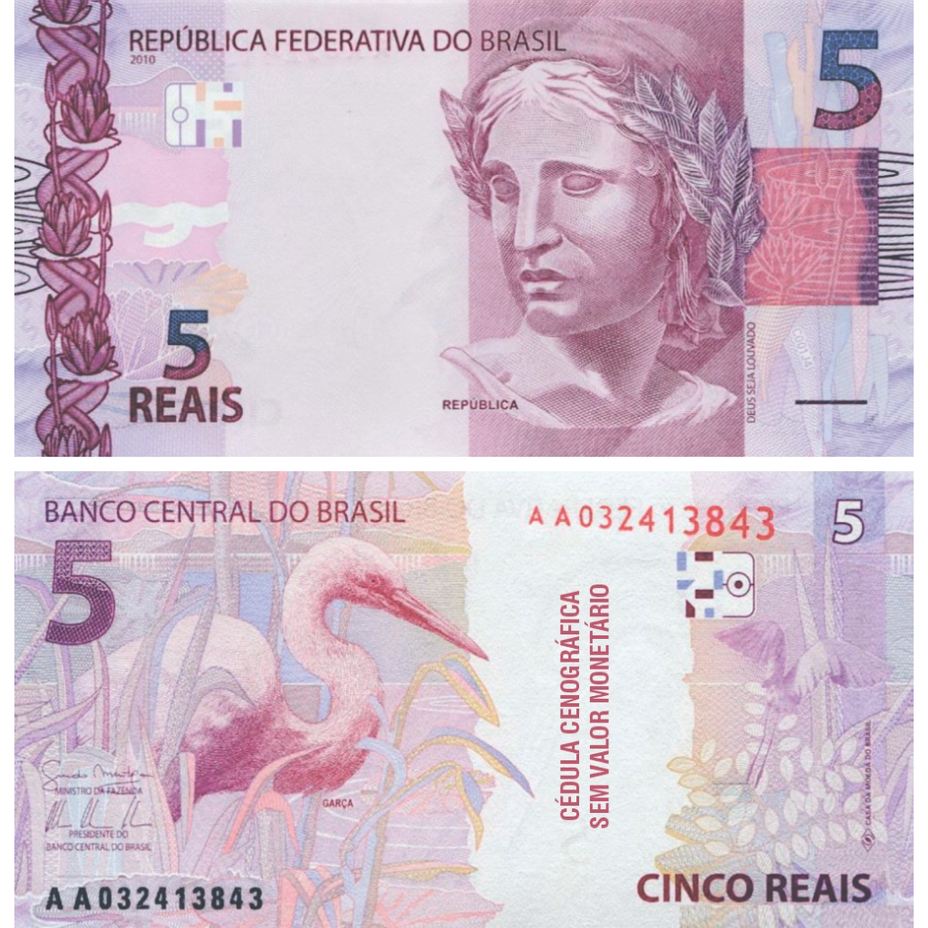 Notas De 5 Reais Tamanho Real Kit Com 10 Unidades Dinheiro Sem Valor ...