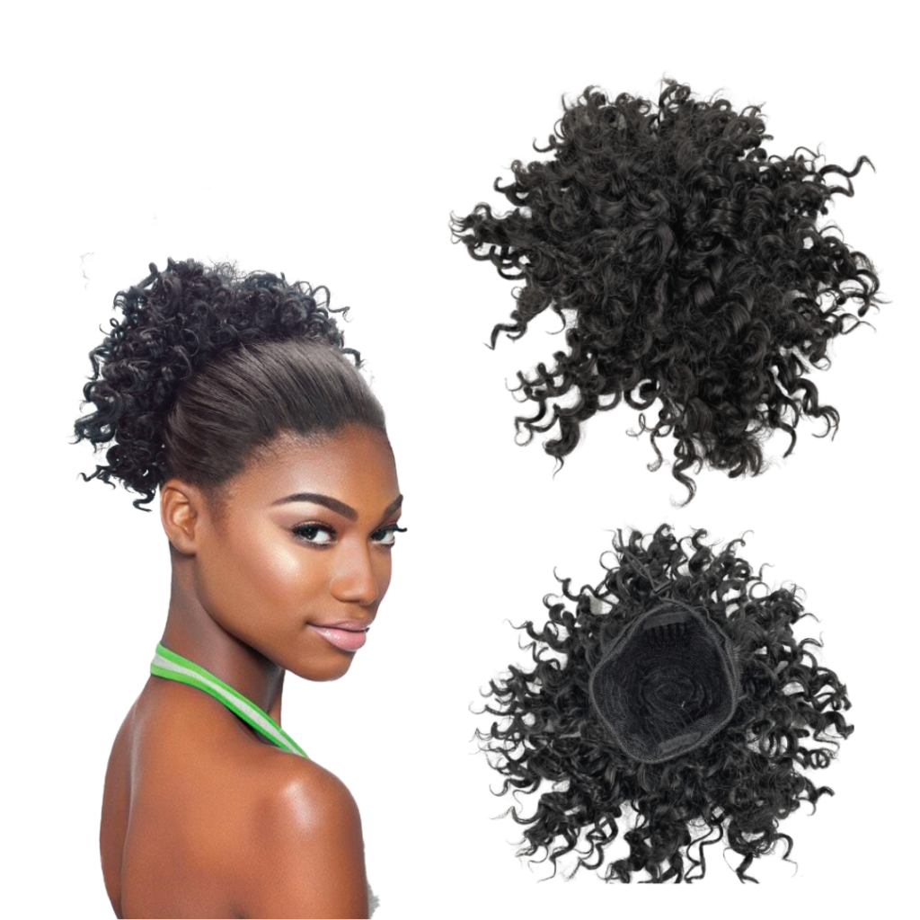 Aplique De Cabelo Coque Afro Puf Cacheado Premium | Shopee Brasil