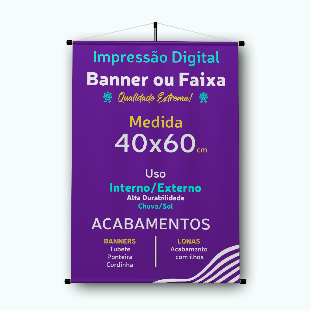 Banner 40 x 60 cm Lona com Ilhós ou Adesivo - ENVIE SUA ARTE ...