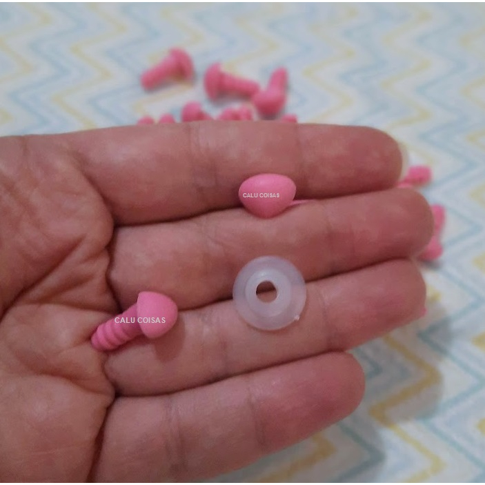 30 Fuça Fucinho Focinho N1 Rosa Chiclete Urso Gato Cachorro Amigurumi ...