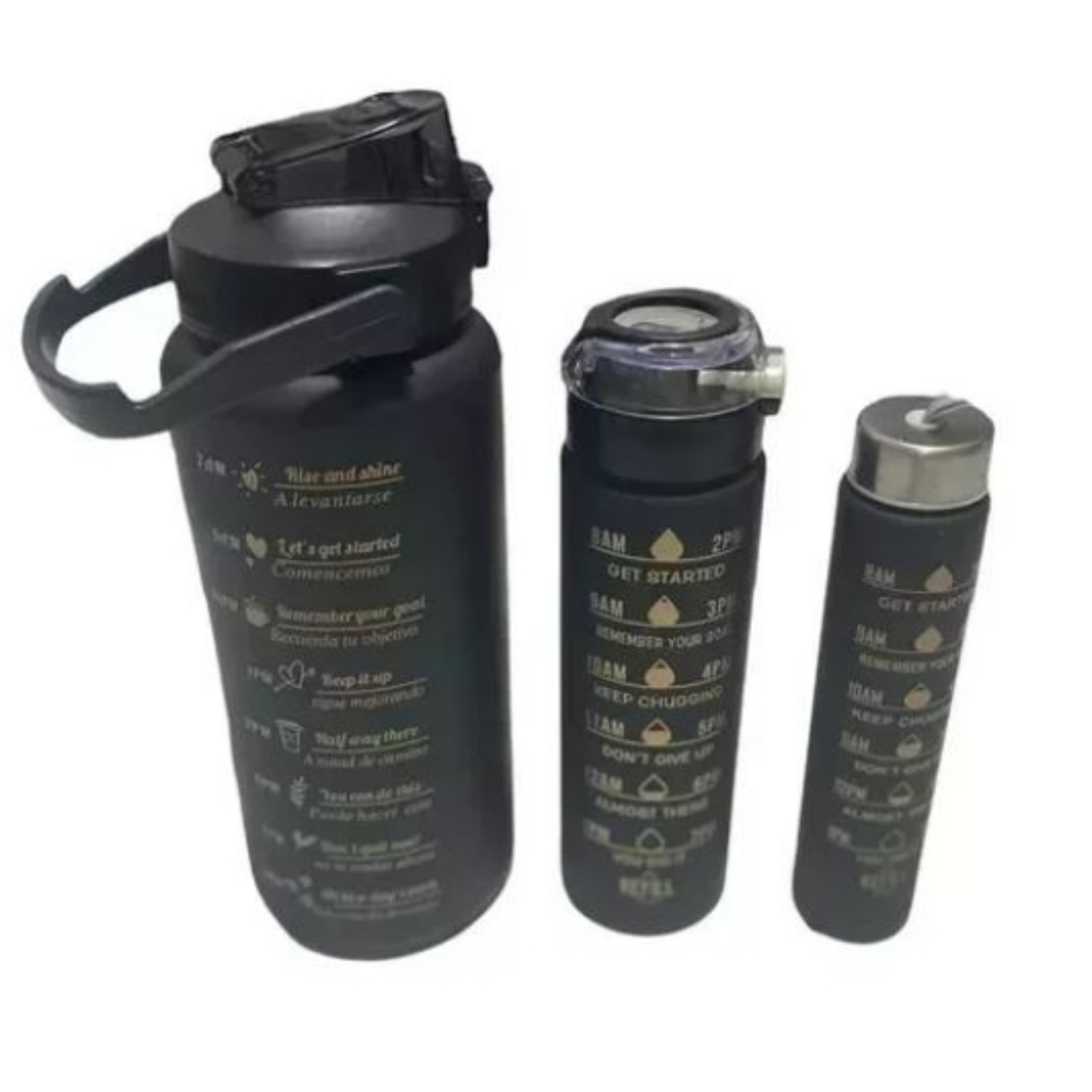 kit com 3 Garrafa Squeze Colorida 700 ml/ 2litros/ 300 ml - Faz a Boa!