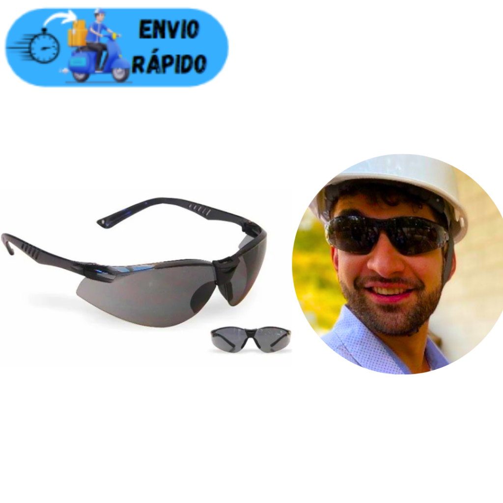 ÓCULOS DE PROTEÇÃO ESPORTIVO COM LENTES ANTI-RISCO FUME ESCURO LIBUS CA ...