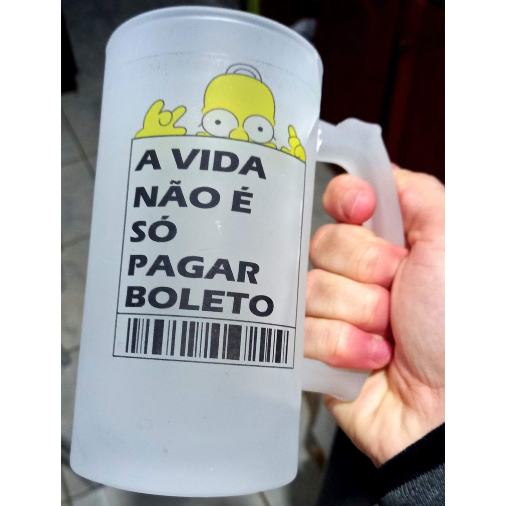 Caneco Chopp De Vidro Jateado Homer Simpson | Shopee Brasil