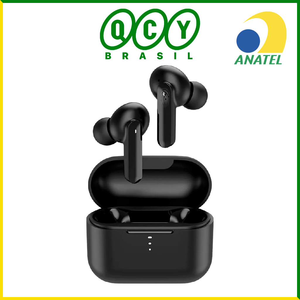 Fone de Ouvido QCY T10 TWS Bluetooth V5.0 Com Case Carregador de 600mAh | Shopee Brasil