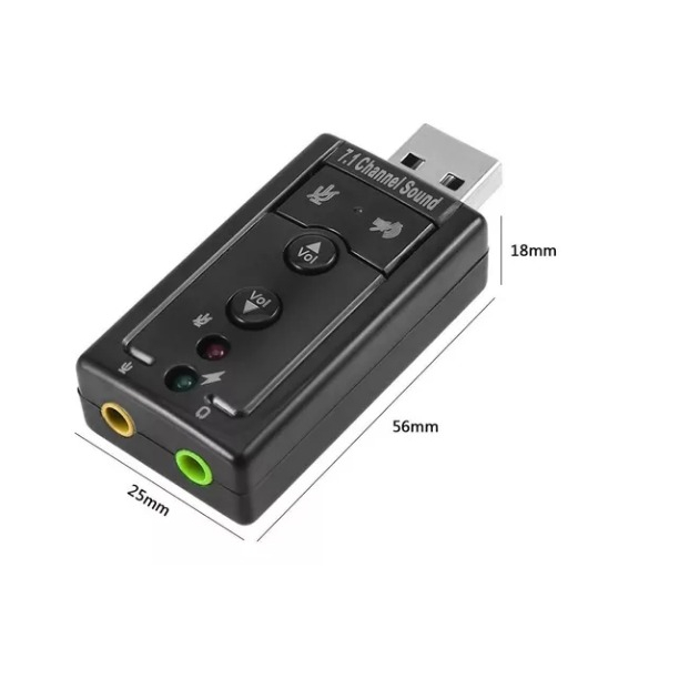 Placa De Som Usb Externa - 7.1 Virtual Channel Sound - Escorrega o Preço