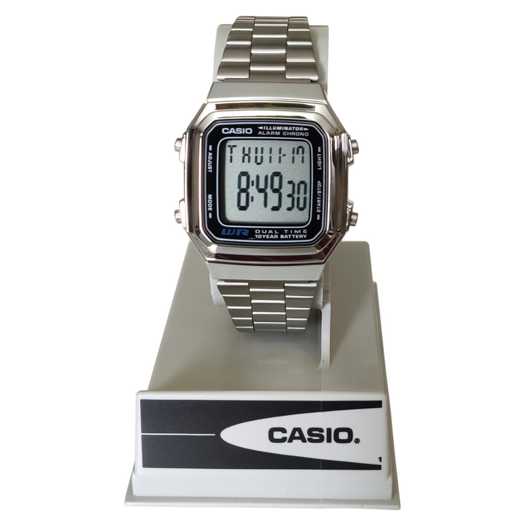 Relógio Casio Digital A178 Vintage Luz de Led Alarme Hora Dual Original ...