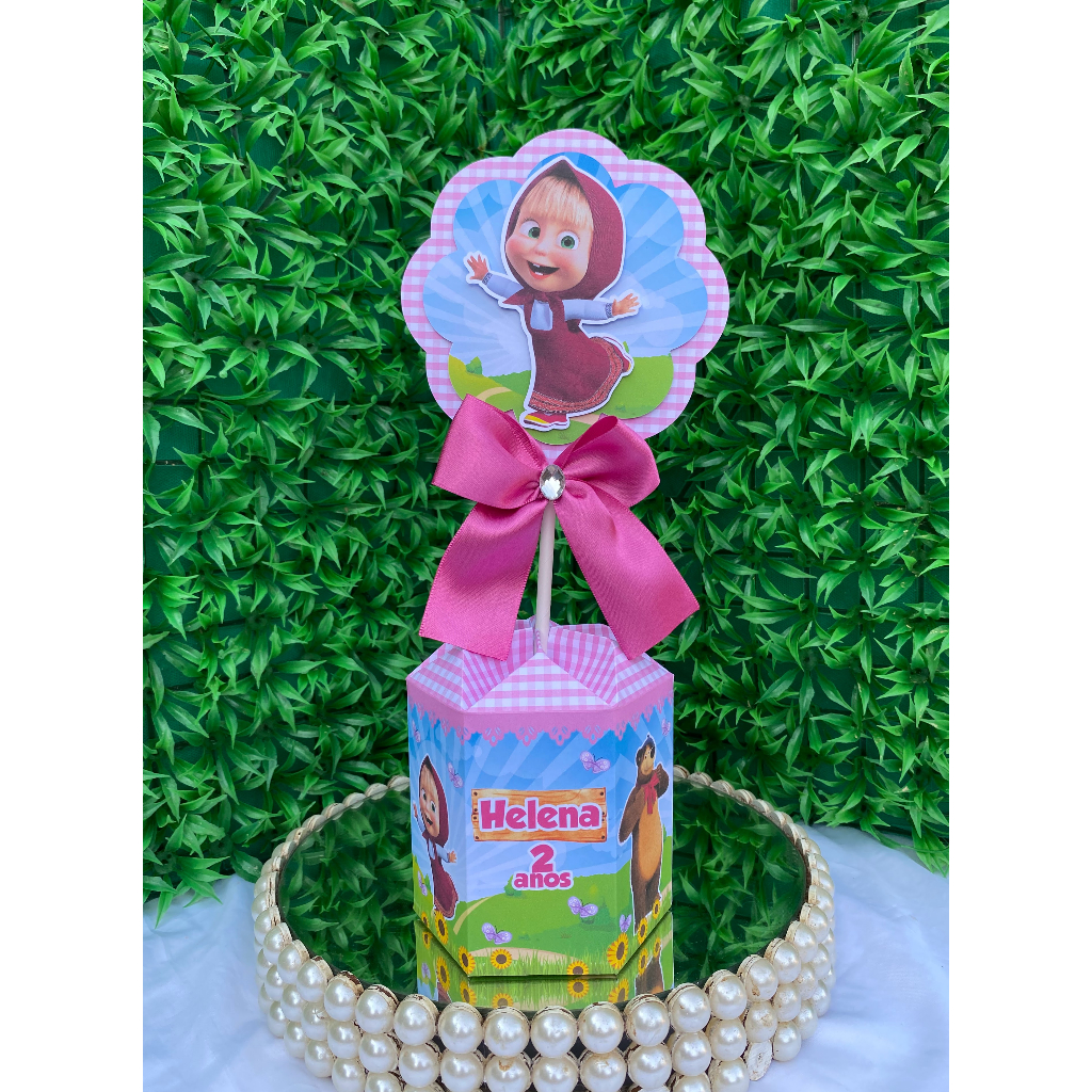 Centro de Mesa Masha e o Urso Personalizado | Shopee Brasil