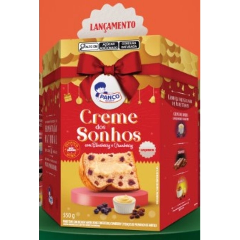 Panetone Panco Creme dos sonhos 550 Gr LANÇAMENTO Blueberry e cramberry ...