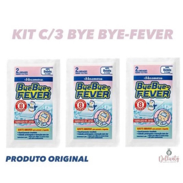 Kit C/3un Bye Bye Fever Adesivo Para Alivio da Febre Bebês 0 a 2 Anos ...