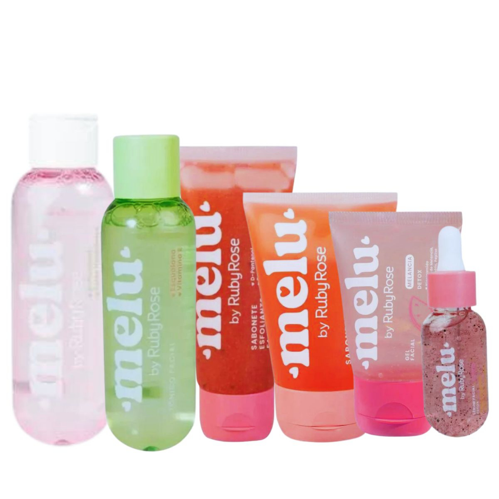 Kit Cuidado Facial Melu 6 Itens Skin Care Detox Melancia | Shopee Brasil
