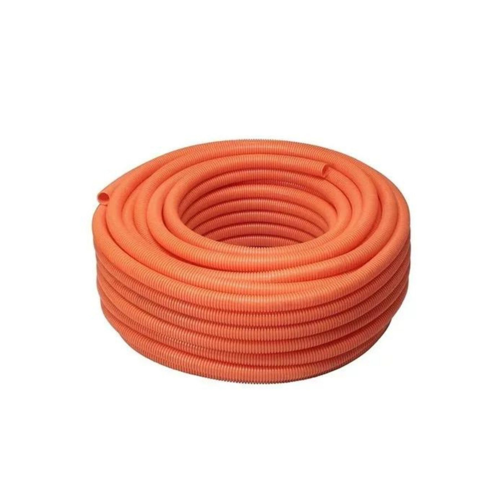 Eletroduto Conduite Reforçado Pvc 1/2 Flex Corrugado Laranja 20mm X50m ...