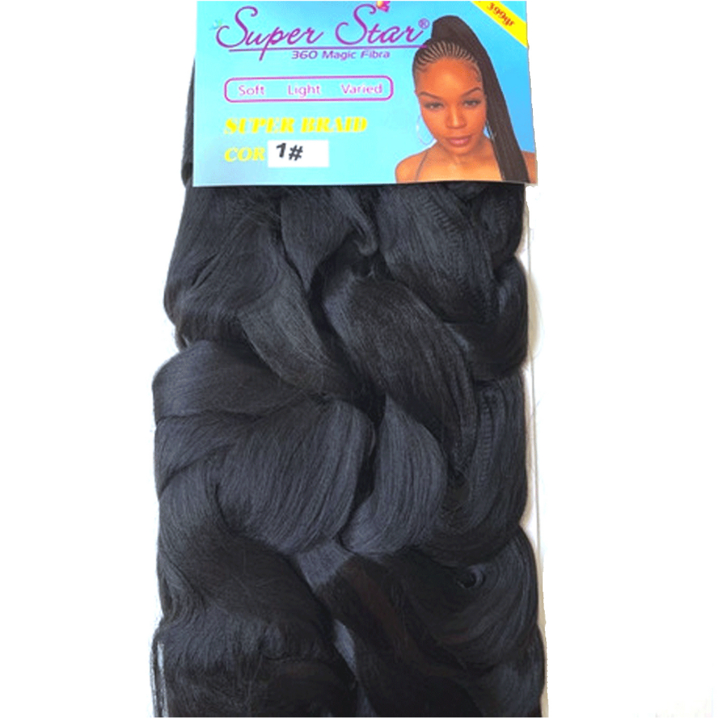 Kit:2pcts-798gr Cabelo 100% Organico Super Braid Jumbo Super Star ...
