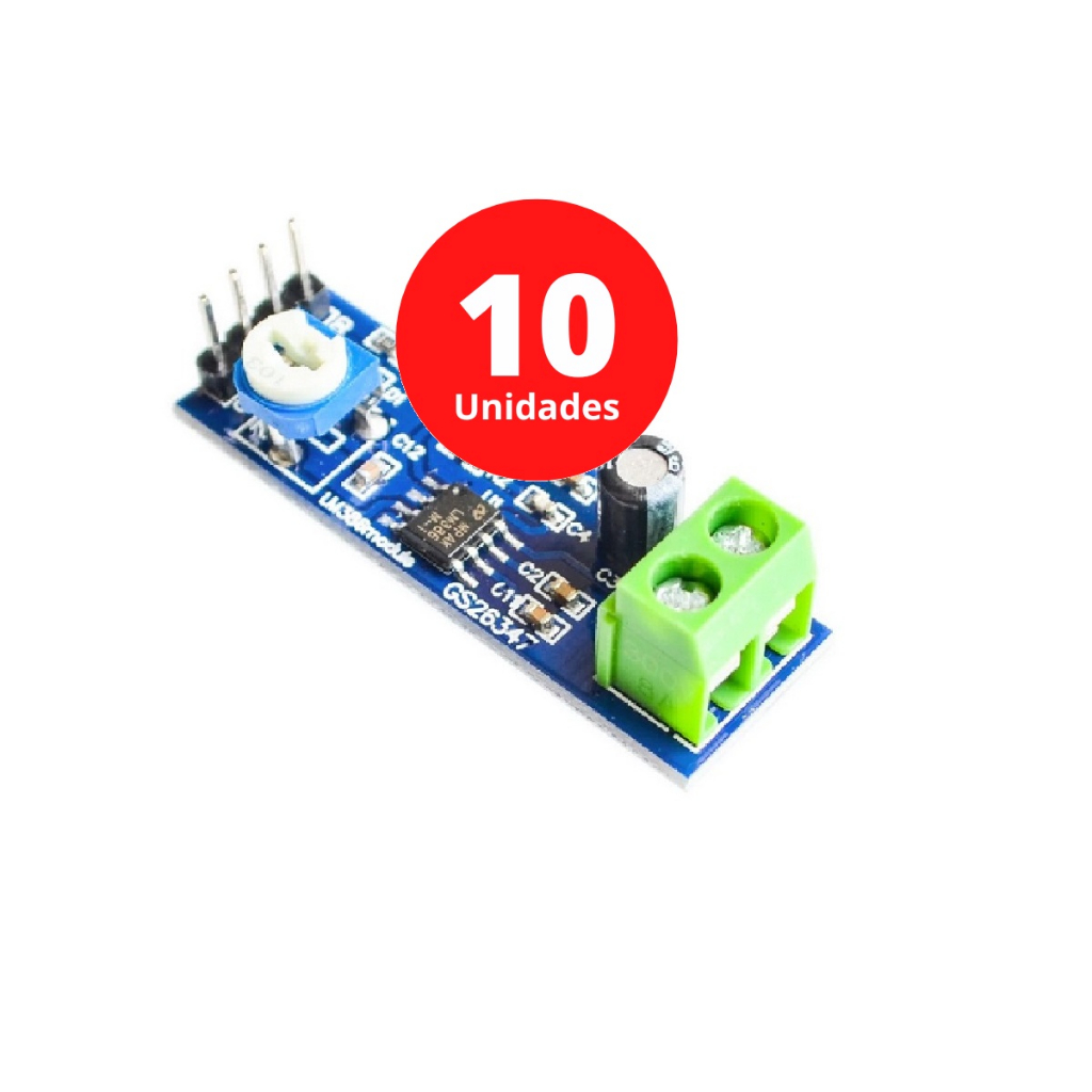 Lm386 Modulo X 10 UNIDADES Amplificador De Áudio Para Esp8266 Arduino ...