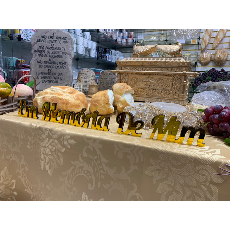Em memória de mim escrita em acrílico dourado ceia do senhor decoração ...
