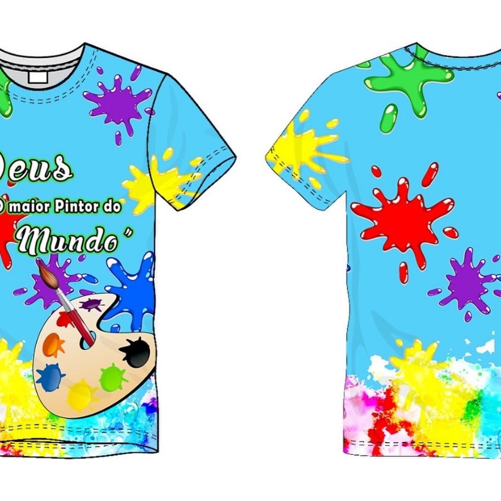 CAMISETA ADULTO OU INFANTIL EVANGÉLICA PARA CONGRESSOS Deus o maior pintor do mundo ENVIO ...