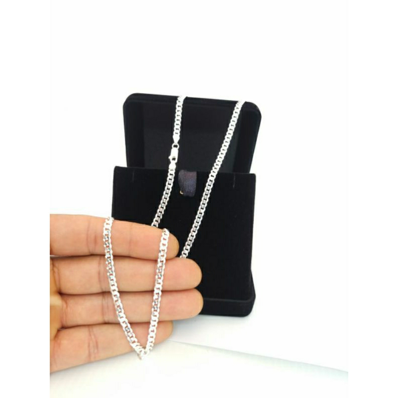 Colar corrente cordão grumet escama prata pura 925 60cm - 3mm | Shopee Brasil