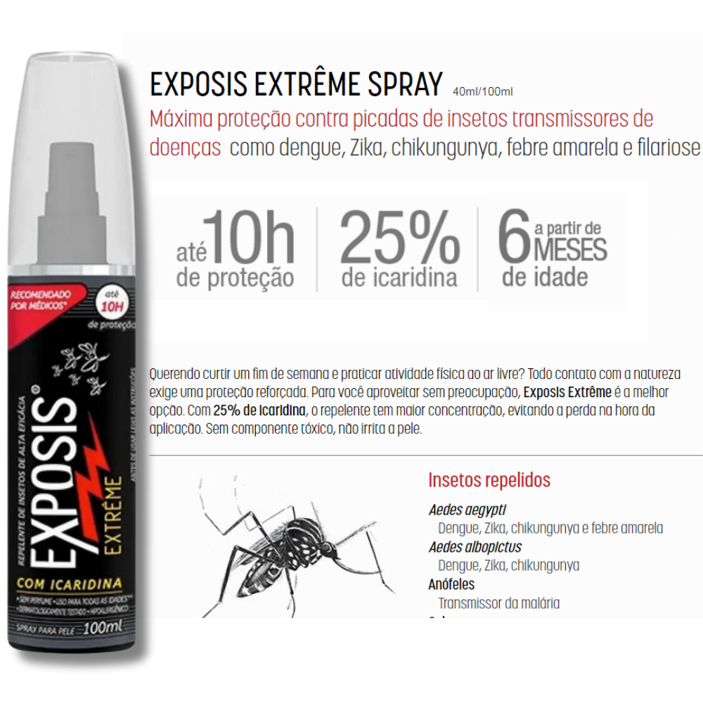 Repelente Exposis Extreme Spray 100ML | Shopee Brasil