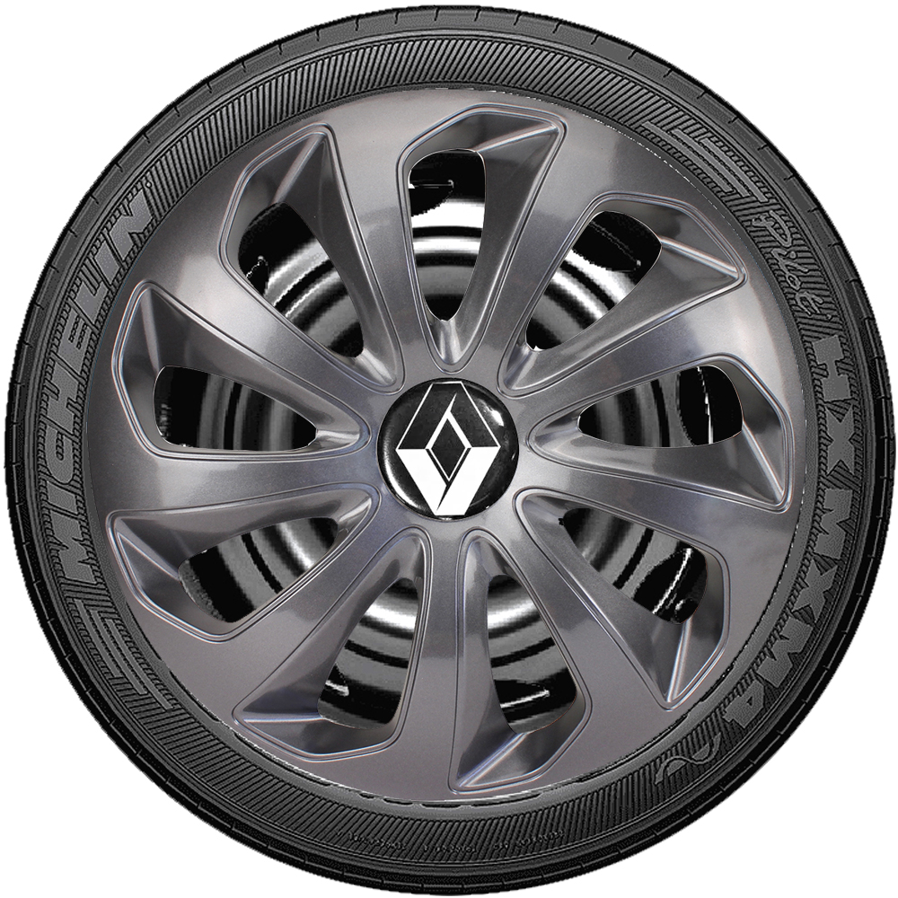 Jogo 4 Calota De Roda Aro 13/14 GRAFITE Compatível com Scala Symbol ...