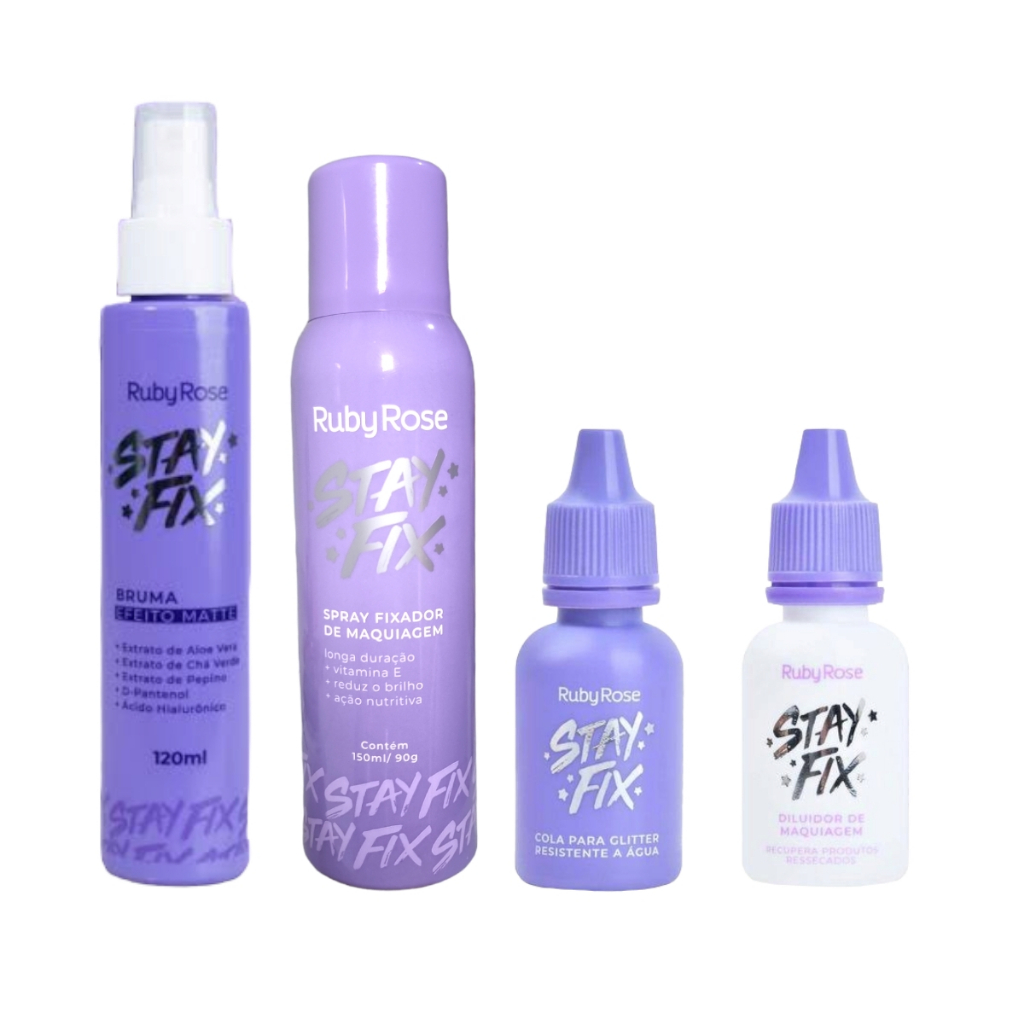 Kit Facial Linha Stay fix Ruby Rose Kit C/4 Unid | Shopee Brasil