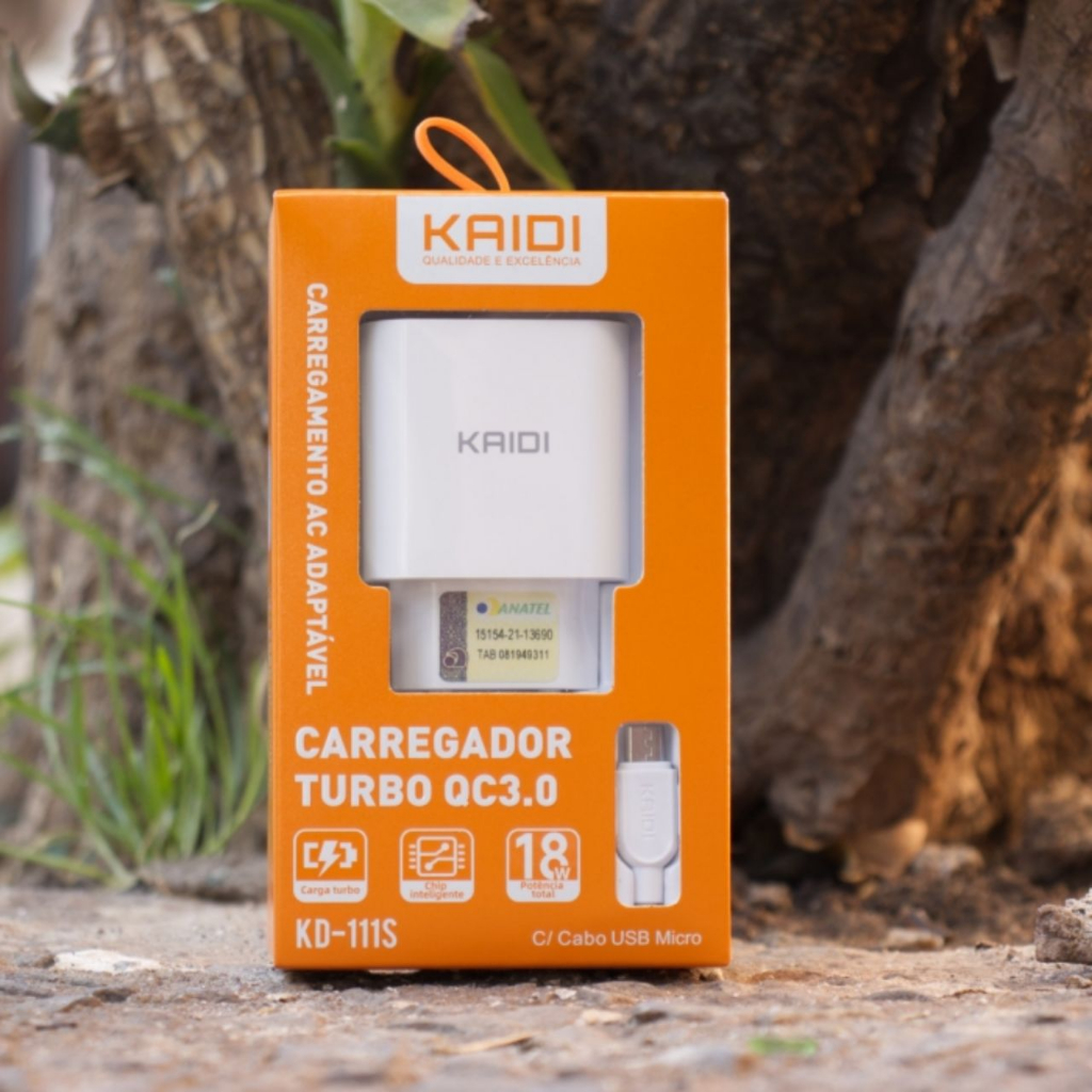 Carregador Turbo Qualcomm 3.0 + Cabo Lightning KD-111S - Kaidi | Shopee Brasil