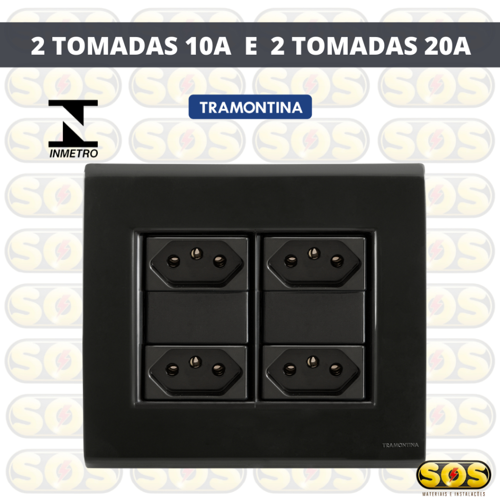 CONJUNTO TOMADAS, INTERRUPTORES E PLACAS 4X4 LIZ GRAFITE TRAMONTINA | Shopee Brasil
