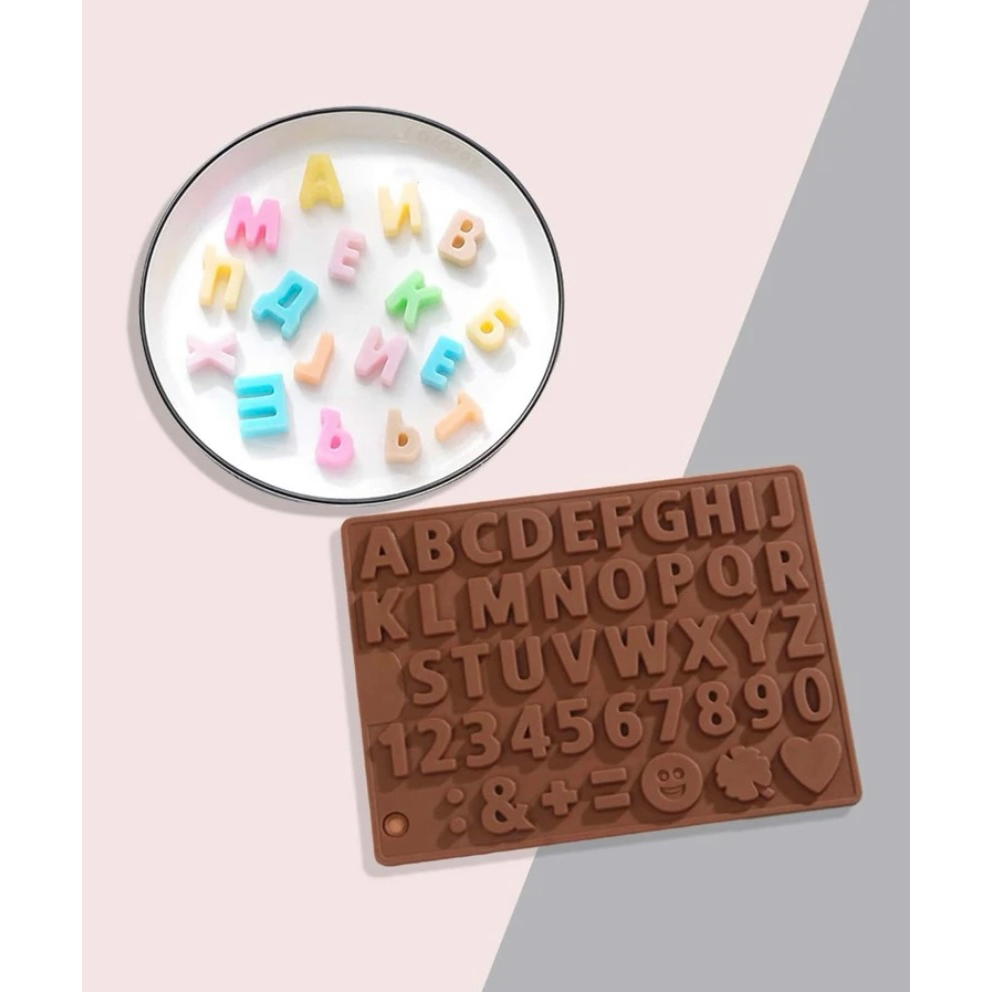 Molde Forma Silicone Letras e Números Chocolate Bolo | Shopee Brasil