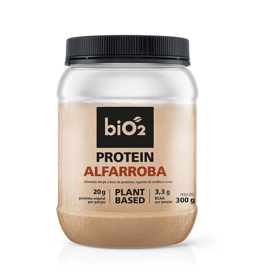 Bio2 Protein Proteína Vegetal Ervilha e arroz Vegana Alfarroba 300g ...