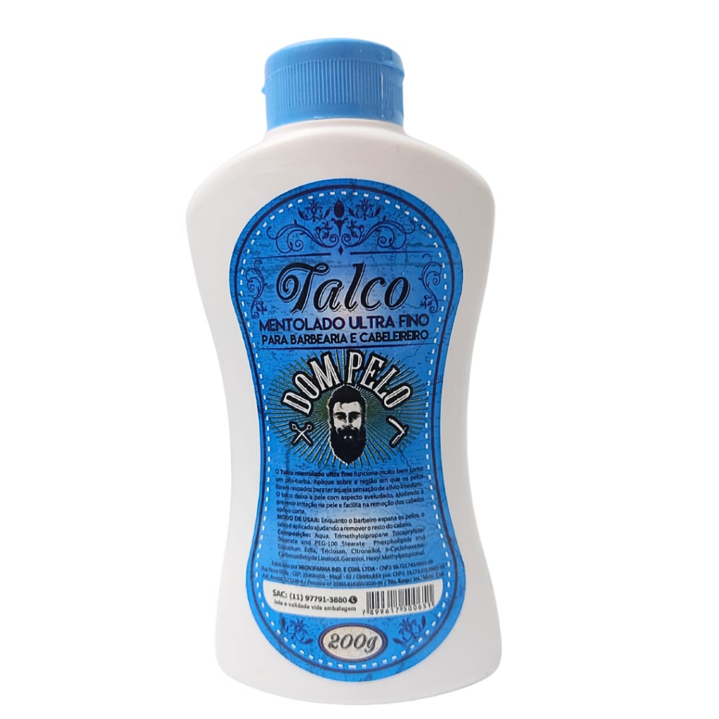 Talco Mentolado Dom Pelo 200g Para Barbeiro Profissional Mentol ...