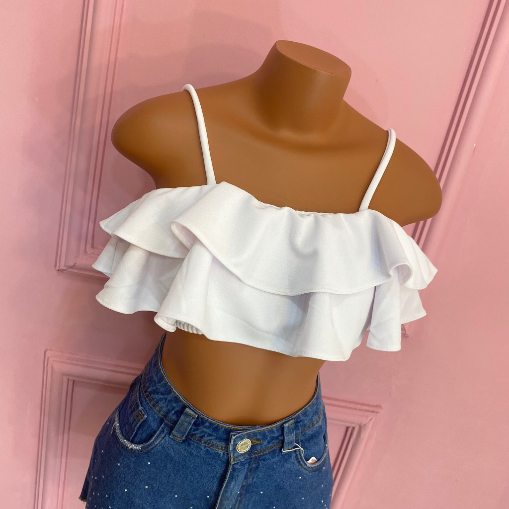 Cropped Babado Modelo Gringa 033 | Shopee Brasil