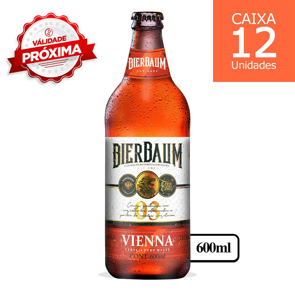 Cerveja Artesanal Bierbaum Vienna Lager 600 Ml Caixa com 12 Garrafas ...