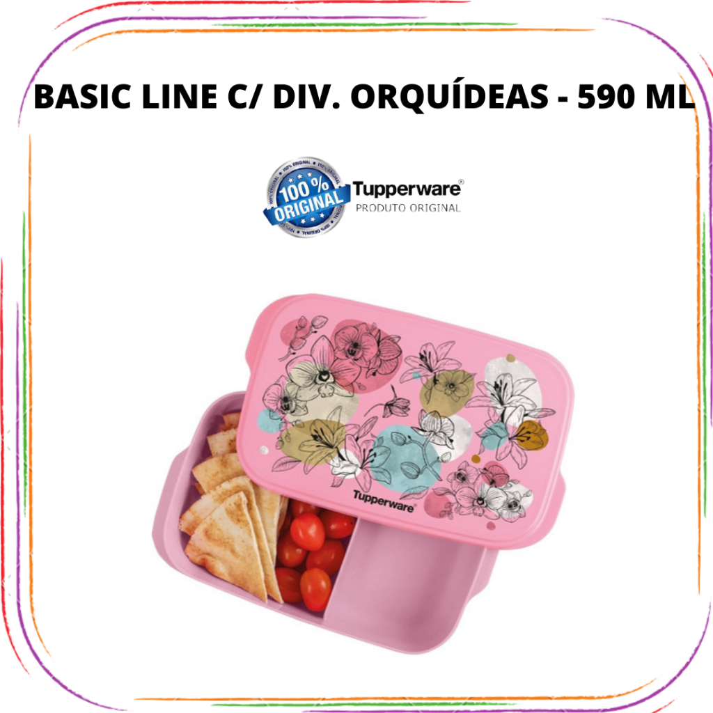 Tupperware Basic Line Slim com Divisórias - 590 ml | Shopee Brasil