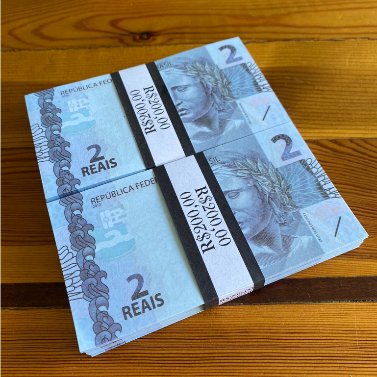 Pacote Várias Unidades de Cédulas S/ Valor Notas de 2 Reais | Shopee Brasil