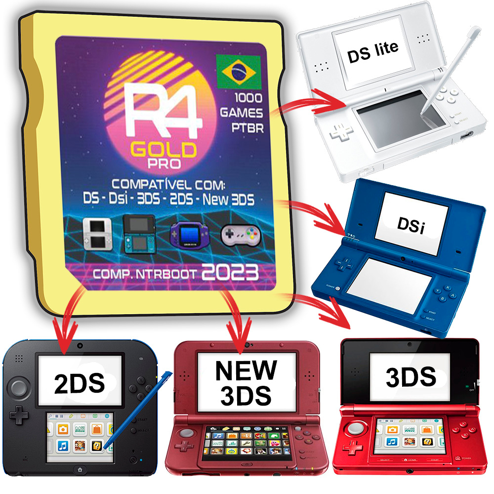 R4 GOLD 1000 PT BR DS 3DS - Faz a Boa!