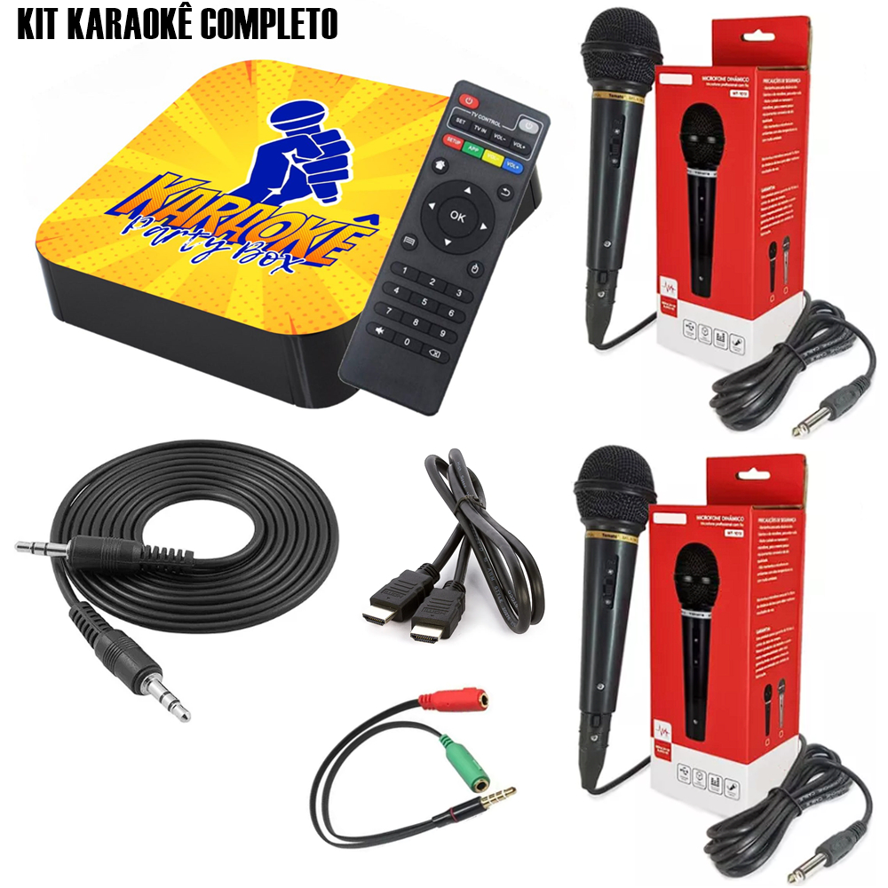 Kit Karaoke Completo Com Pontuação + 2000 Músicas +2 Microfones ...
