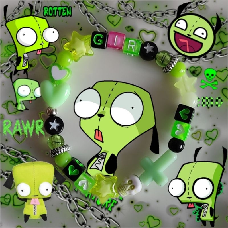 Pulseira Personagem Desenho Animado/Cartoon GIR - Invader Zim(Invasor ...