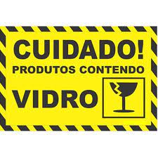 Adesivo Cuidado Vidro Para Caixa Embalagem 200 Unidades 10cm X 15cm ...