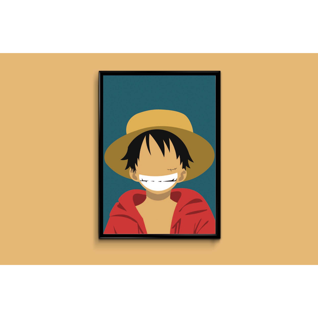 Quadro Minimalista A4 de Luffy One Piece Decorativo Anime | Shopee Brasil