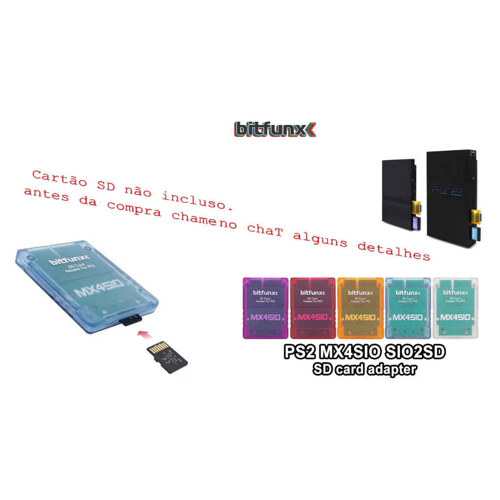 Memory Card Mx4sio Adaptador De Cartão De Memória Ps2 - Escorrega o Preço