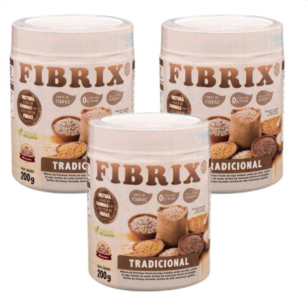 3x Fibrix - Fibras Regulador Intestino- Vegano- 200g | Shopee Brasil