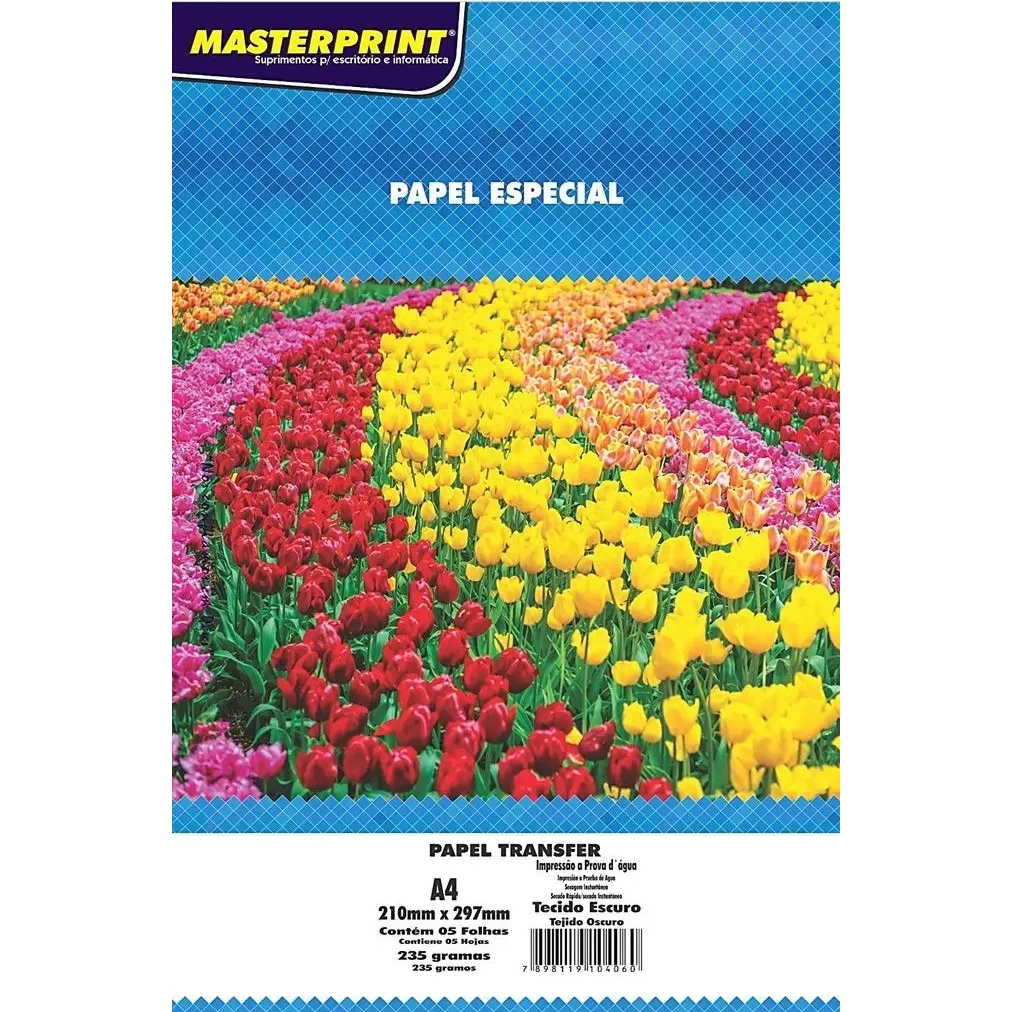 Transfer Masterprint Tecido Escuro A4 235g - Pt C/ 5 Unidades | Shopee ...