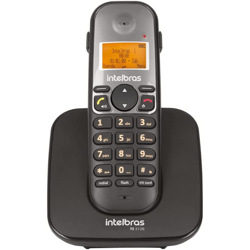 Telefone Sem Fio Intelbras Preto 5120 Com Identificador de Chamadas ...