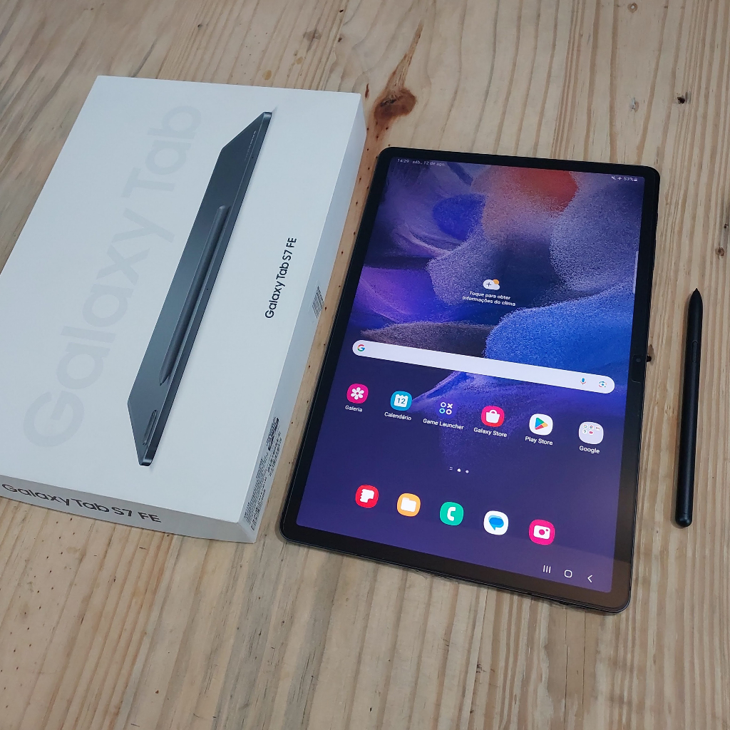 Tablet Samsung S7 FE Preto 128GB S Pen - Novo | Shopee Brasil