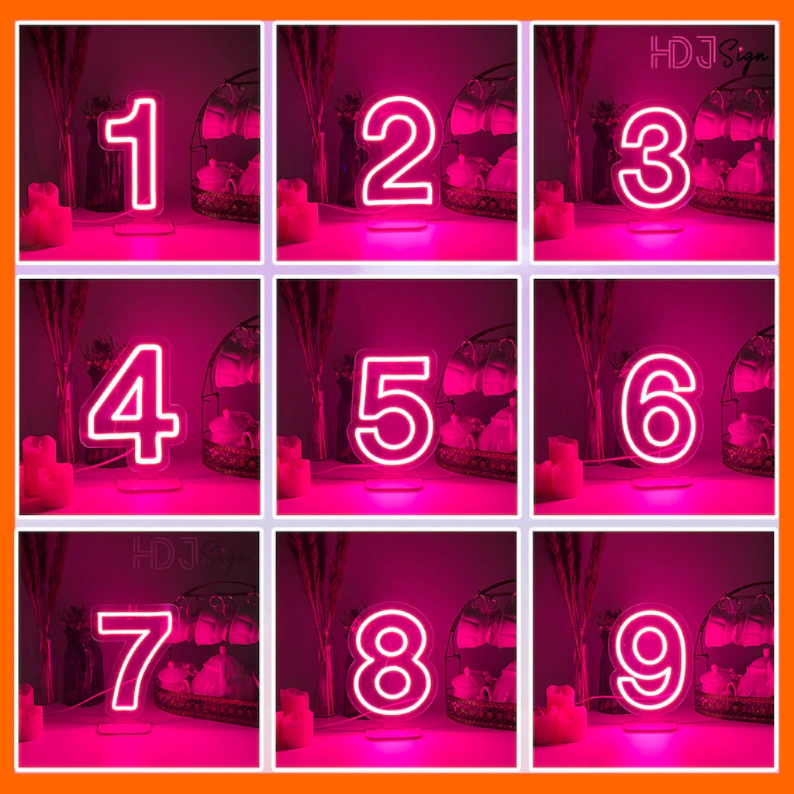 NÚMEROS EM NEON LED, LETREIROS, PAINEL LUMINOSOS 25 E 40CM | Shopee Brasil
