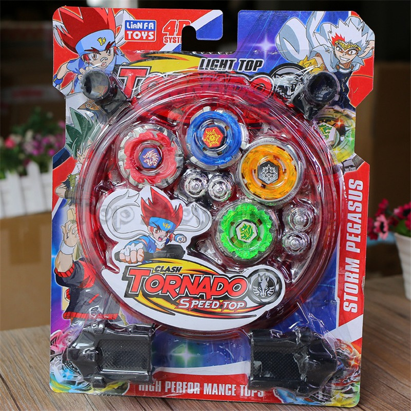 Kit 4 Beyblade Metal com Led com Lançadores e Arena com Luz | Shopee Brasil