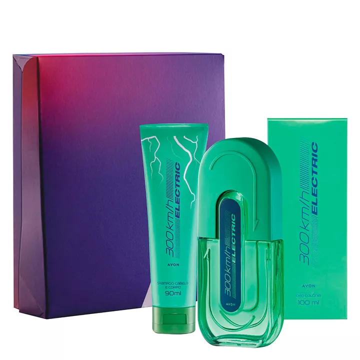 Presente 300Km/h Eletric Avon: Deo Colônia 100ml + Shampoo Cabelo e ...
