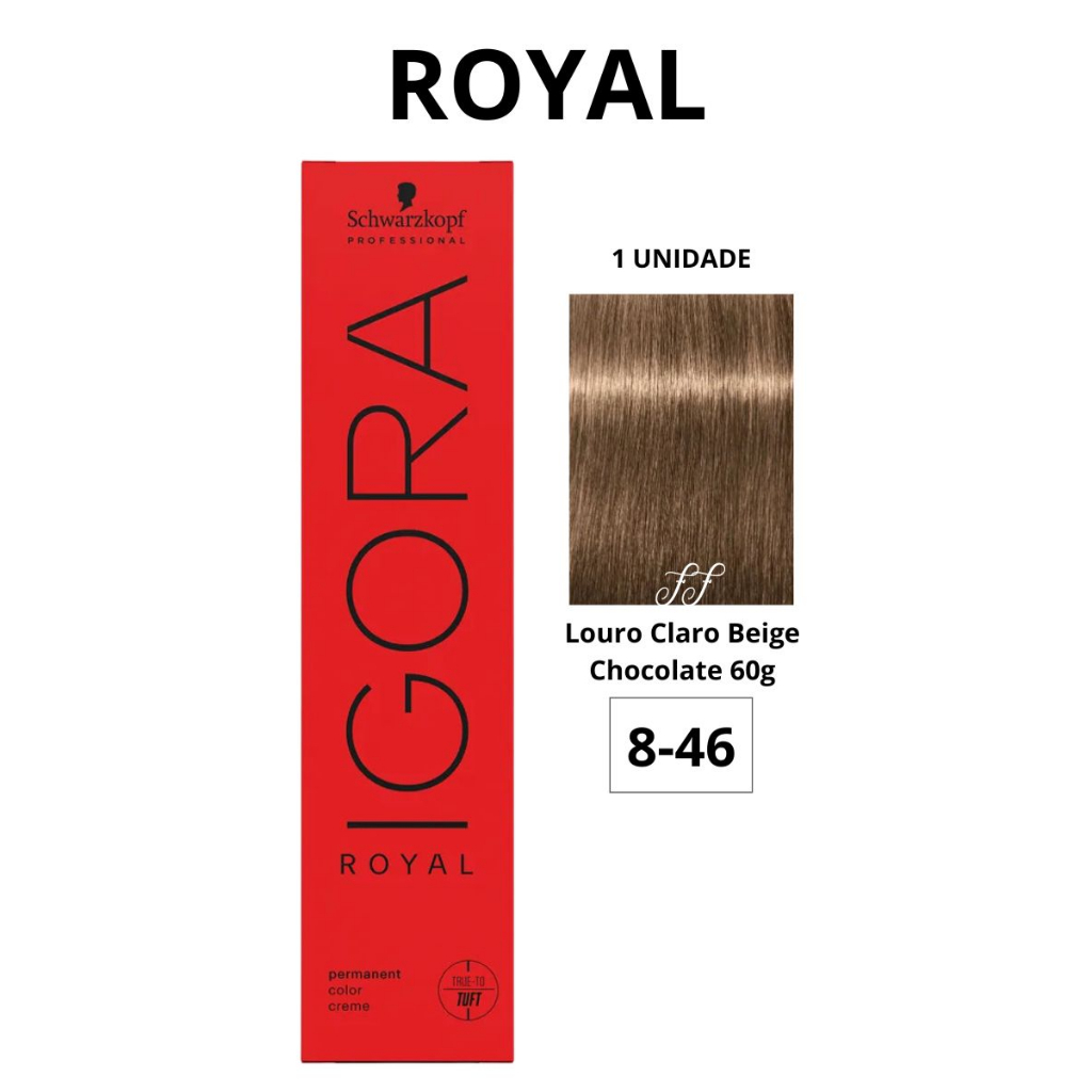 Coloração Igora Royal 60g 8-46 Louro Claro Beige Chocolate | Shopee Brasil