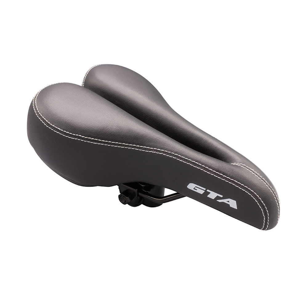 Selim Banco Bicicleta Couro Costurado Com Carrinho Preto Bike Mtb Gta | Shopee Brasil